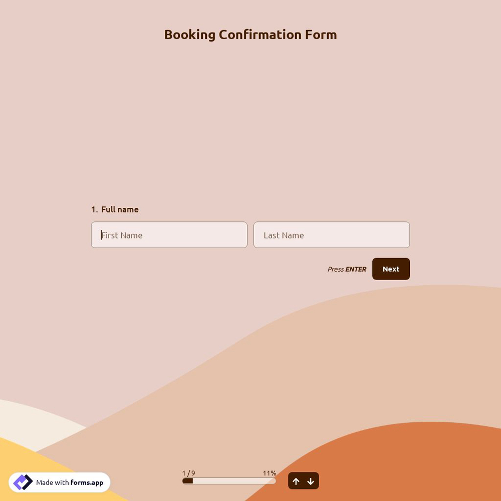 Free Online Booking Confirmation Form Template - forms.app