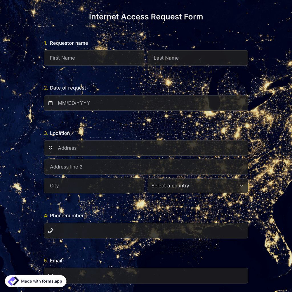Free Online Internet Access Request Form Template - forms.app