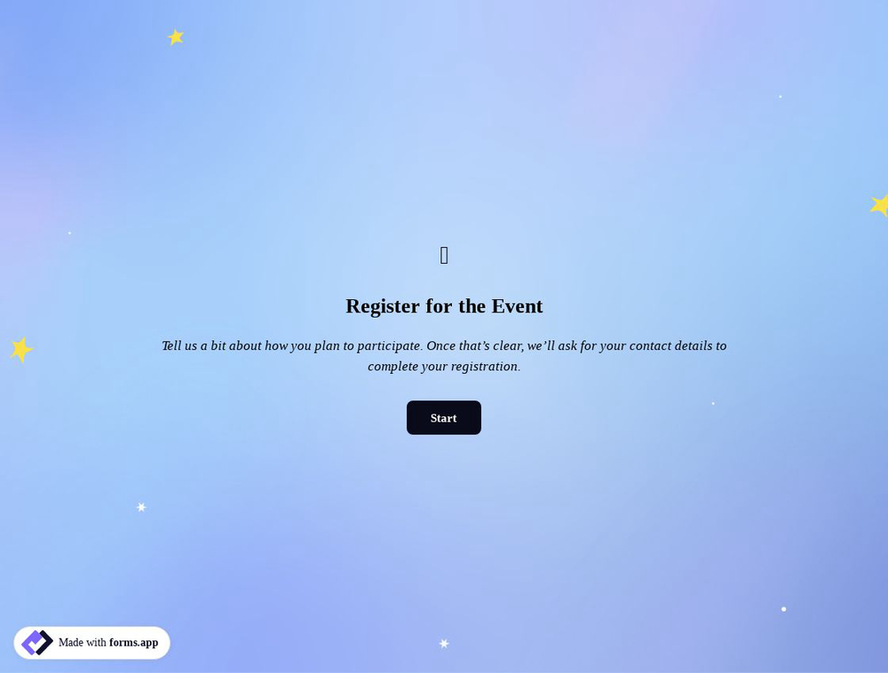 Free Online Participant Registration Form Template - forms.app