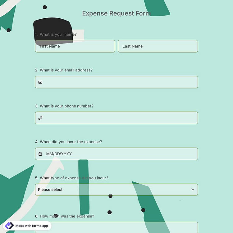 Free Online Expense Request Form Template - forms.app